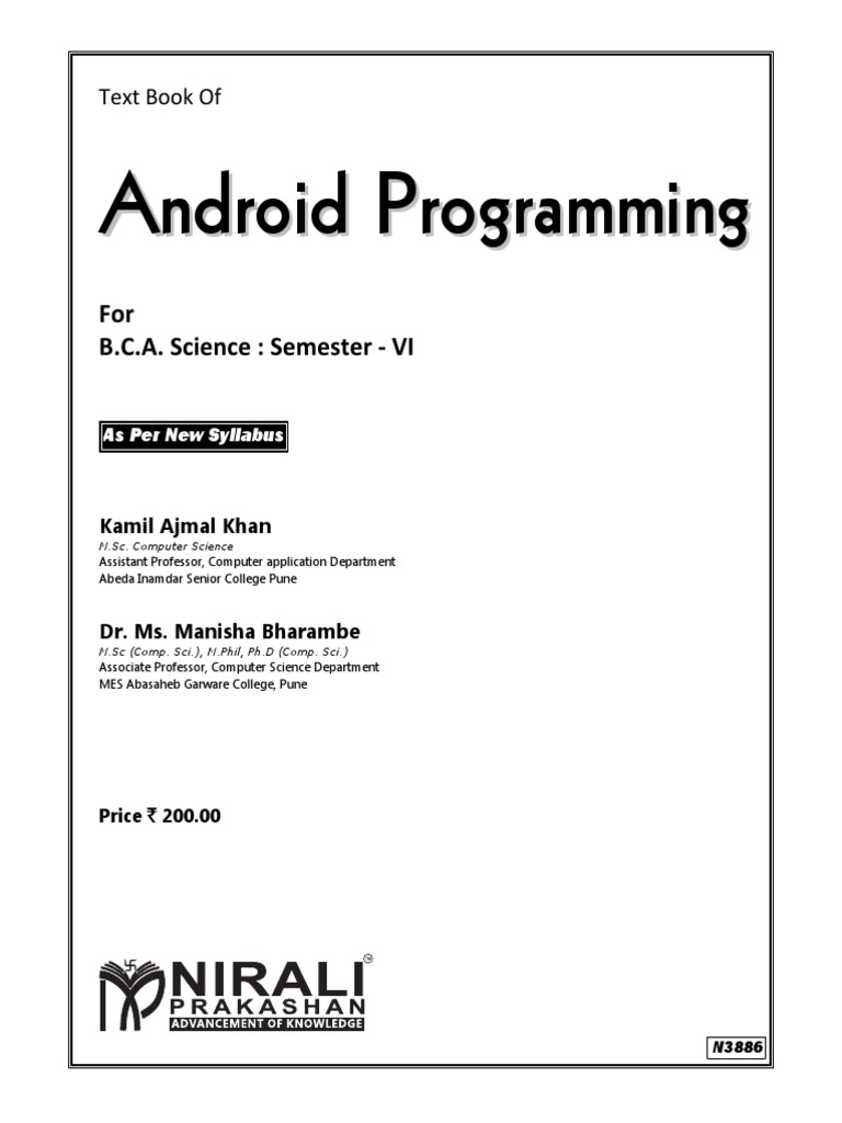N3886 Android Programming BCA Science Sem 6 | PDF | Android (Operating System) | Java ...