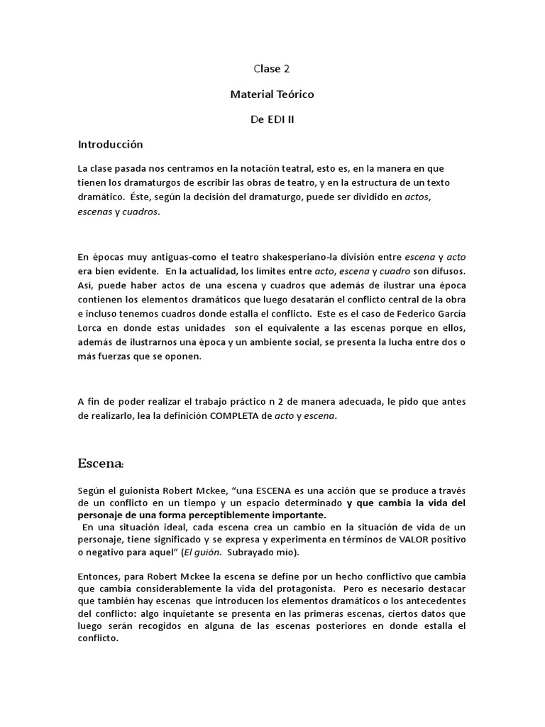 Diferencias entre acto y escena teatral | PDF | Teatro