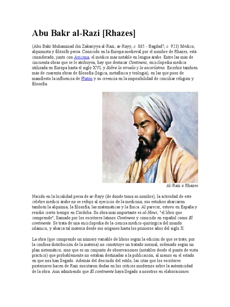 Abu Bakr Al-Razi (Rhazes) 21 | PDF | Alquimia