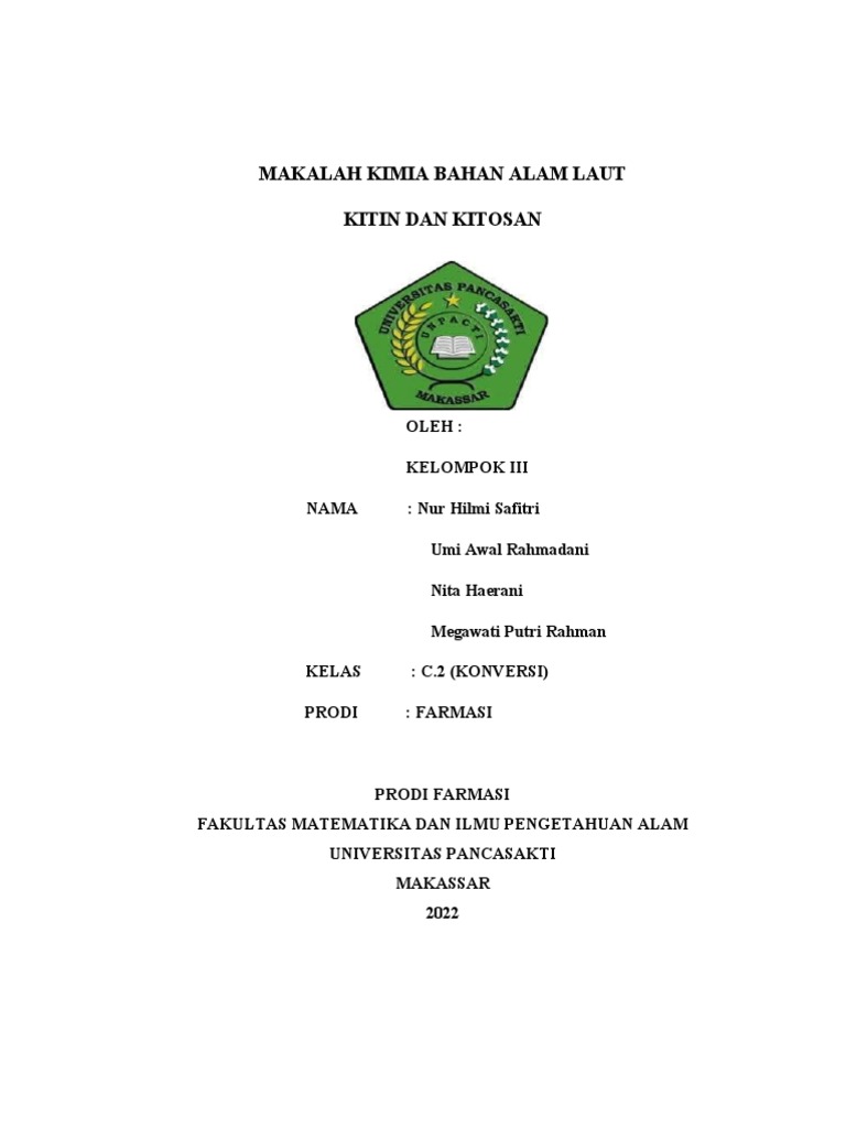 Makalah Kitin Dan Kitosan KLPK 3 | PDF