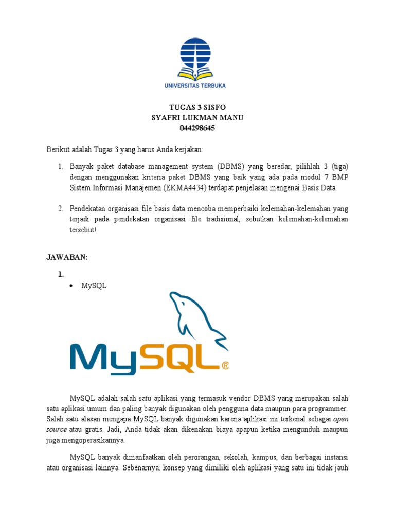 Tugas 3 Sisfo | PDF