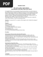 Peroxide Value Determination | PDF | Titration | Chemistry