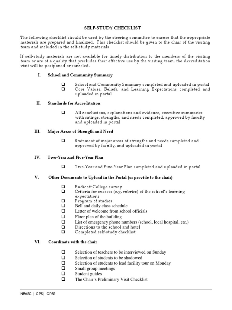 Daily Self Study Checklist Template | PDF