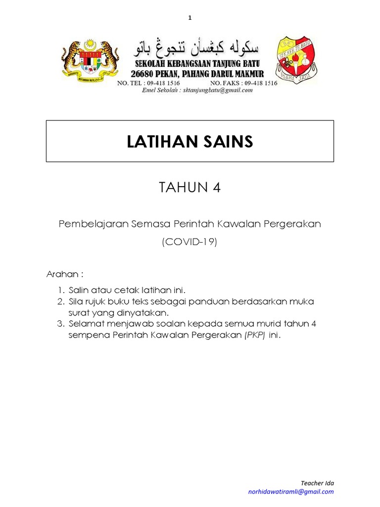 Latihan Sains Tahun 4 Pdf