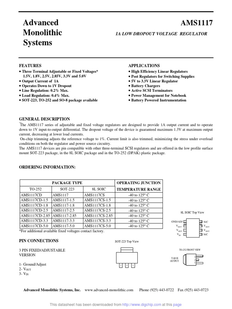 Advanced Monolithic Systems: Features Applications | PDF | Capacitor ...