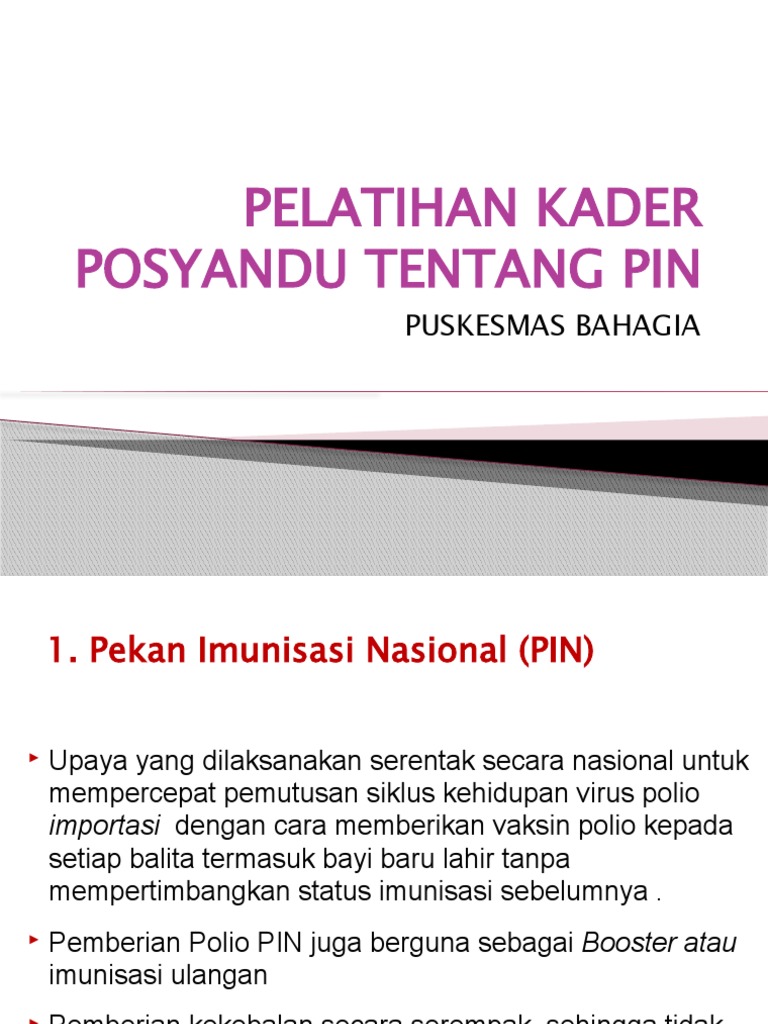 Pelatihan Kader Posyandu untuk PIN Polio | PDF