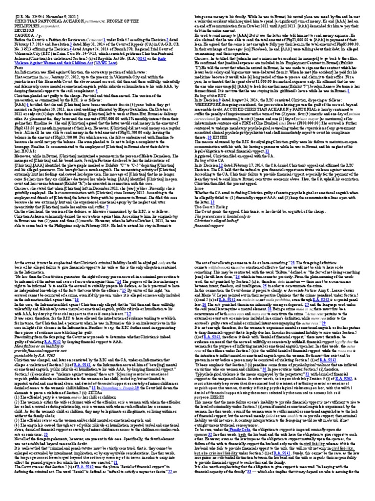 Vawc Case | PDF | Domestic Violence | Mens Rea