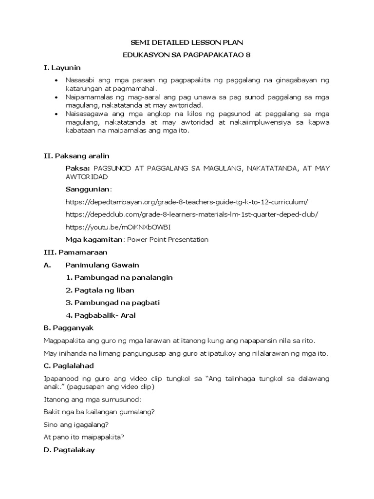 Lesson Plan Grade 8 | PDF