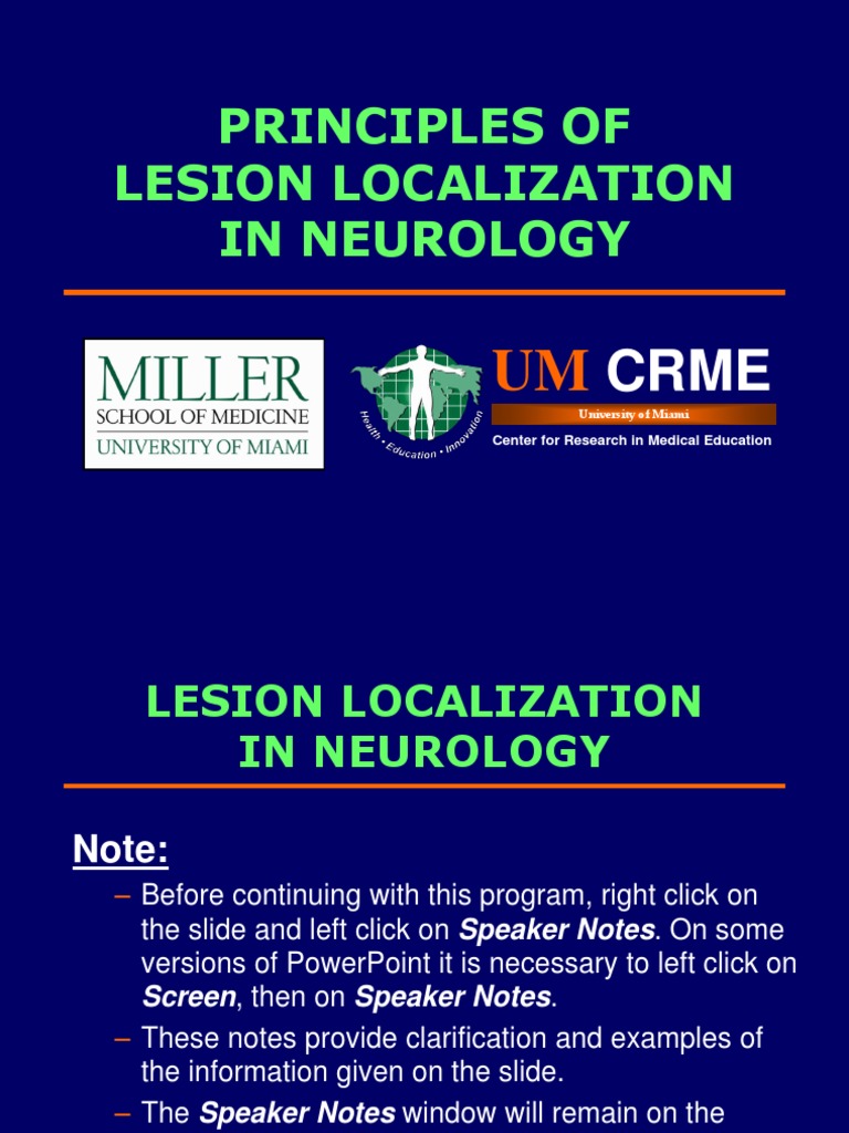 Neurology Lesion Localization Guide | PDF | Peripheral Neuropathy ...