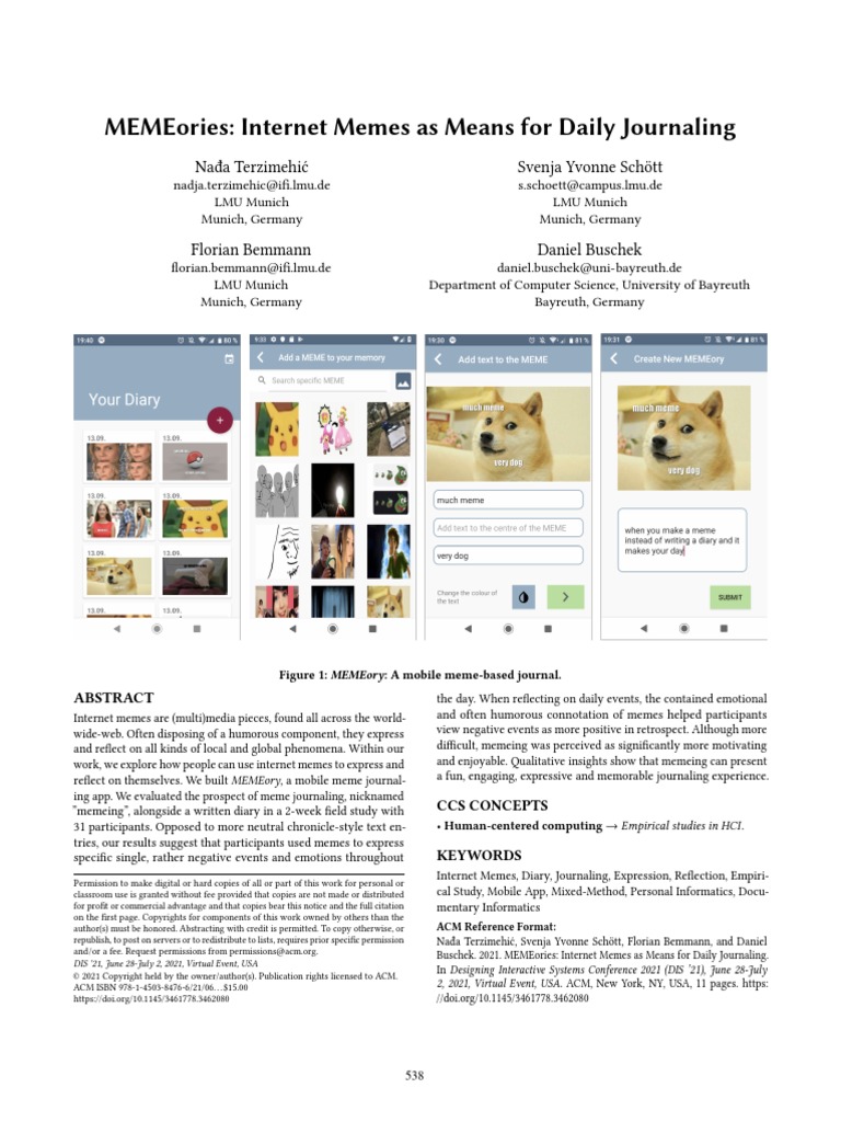 Memeories: Internet Memes As Means For Daily Journaling: Nađa ...