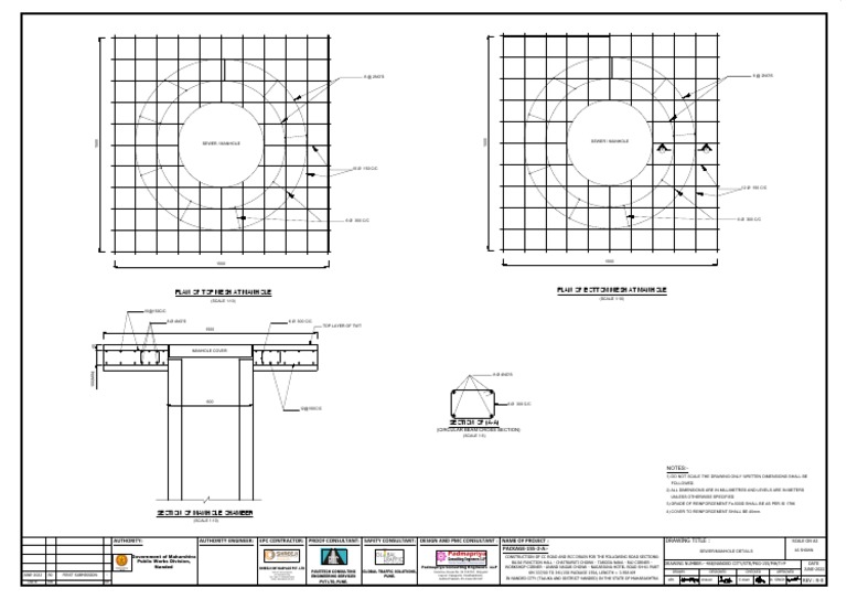 Plan of Top Mesh at Manhole Plan of Bottom Mesh at Manhole | PDF