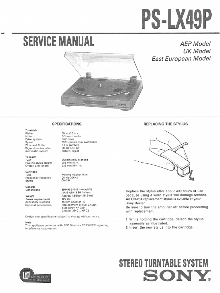 sony_ps-lx49p_turntable | PDF