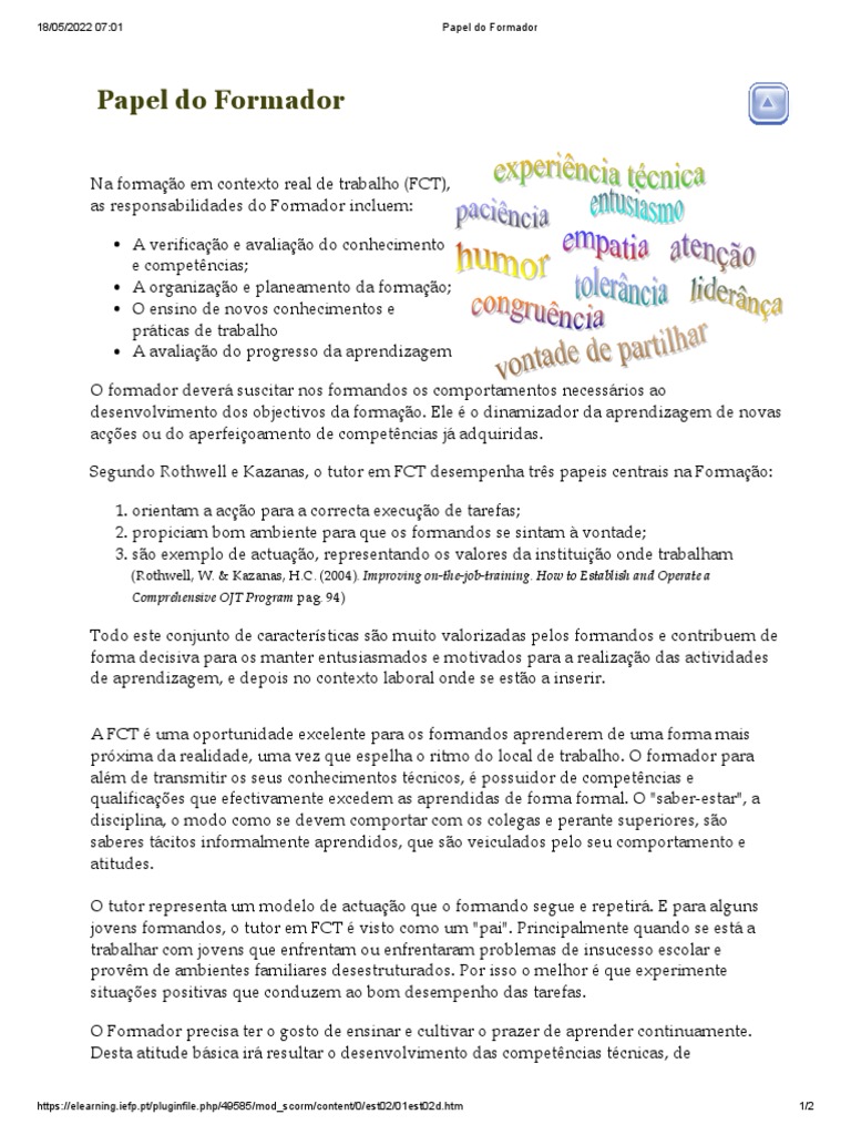 Papel Do Formador | PDF | Aprendizado