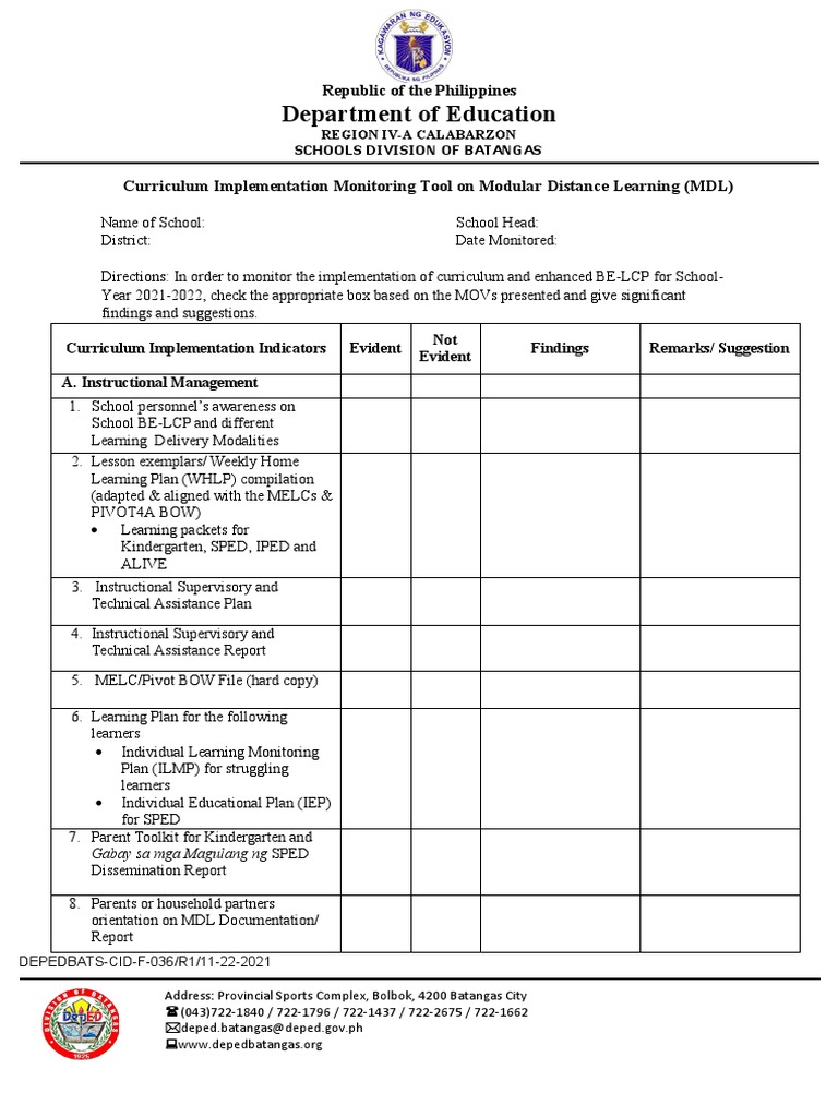 Department of Education: Republic of The Philippines | PDF | Learning ...