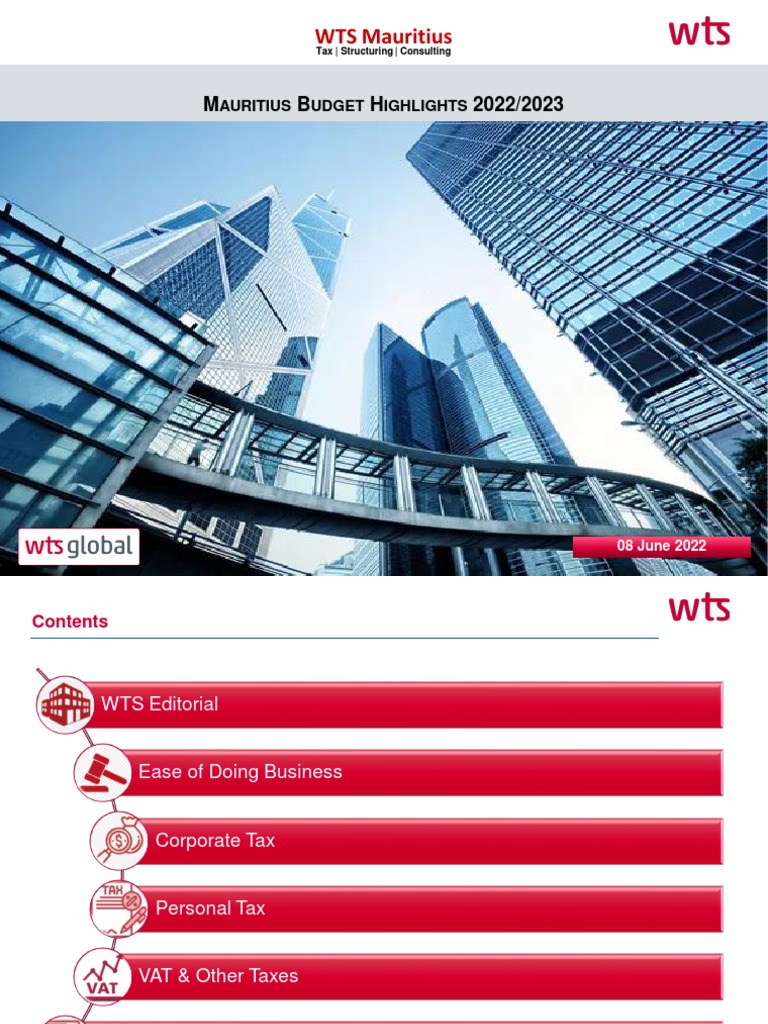 WTS Tax Consulting (Mauritius) LTD - Budget Highlights - 2022-2023 ...