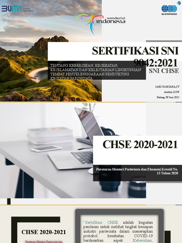 Presentasi Sertifikasi SNI CHSE Dinas Pariwisata | PDF