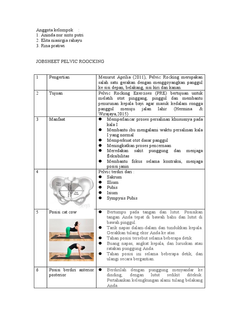 Jobsheet Pelvic Rocking | PDF | Kesehatan Holistik