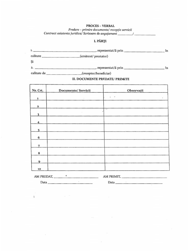 Proces Verbal Documente Cabinet | PDF