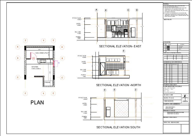 Kitchen Floor Plan with Dimensions | PDF | Architectural Design ...