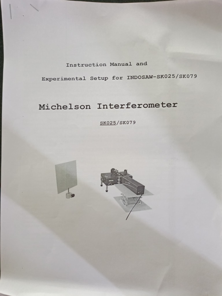 Michelson Interferometer Manual | PDF | Interferometry | Optics