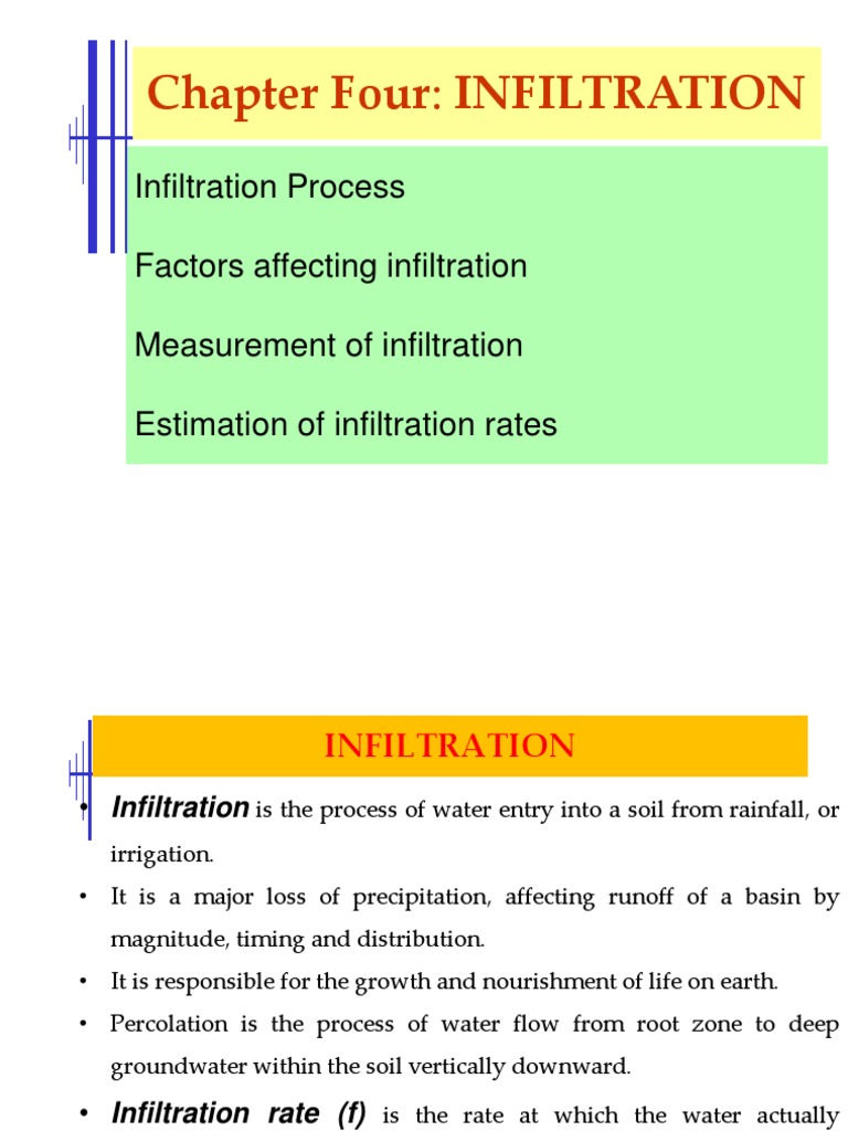 Chapter Four: INFILTRATION | PDF | Soil | Earth Sciences
