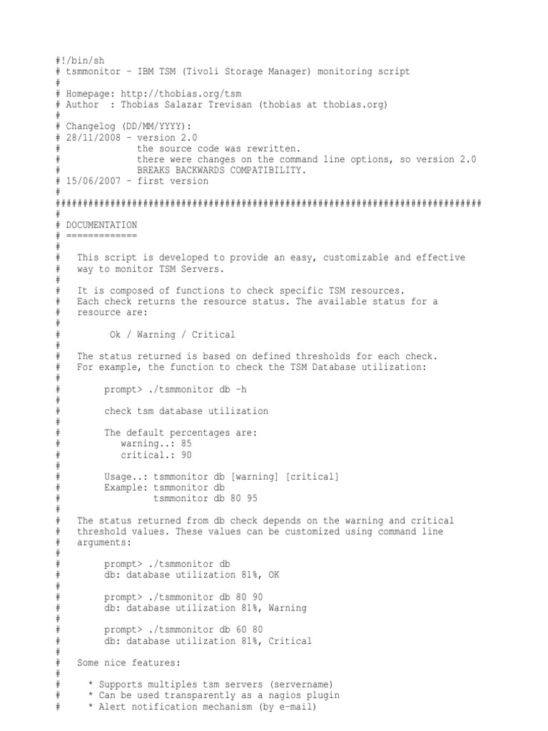 TSM Monitor | Download Free PDF | Command Line Interface | Parameter (Computer Programming)