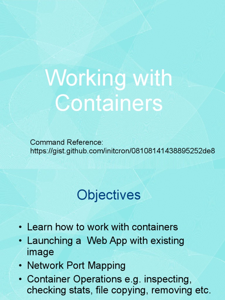102 Working With Containers - Running A WebApp | PDF