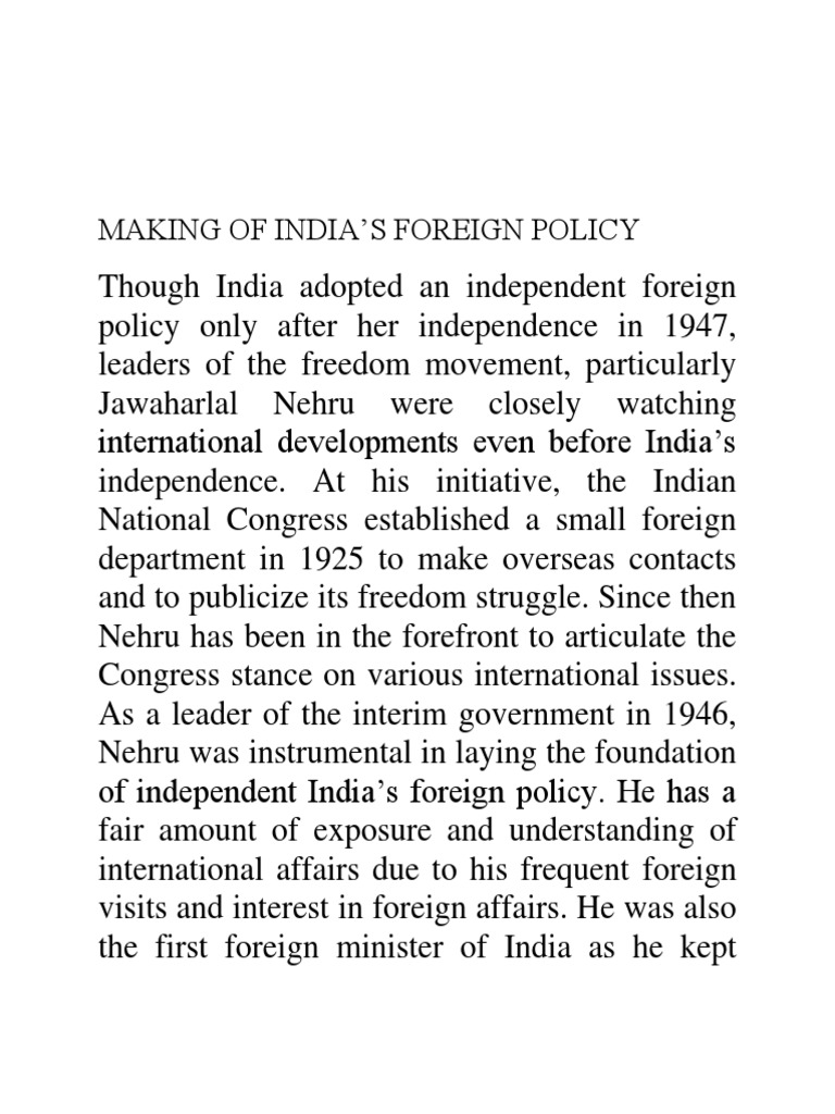 India’s Foreign Policy Evolution | PDF | Jawaharlal Nehru ...