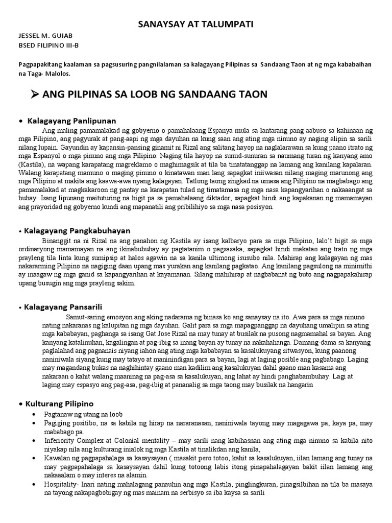 Ang Pilipinas Sa Loob NG Sandaang Taon | PDF