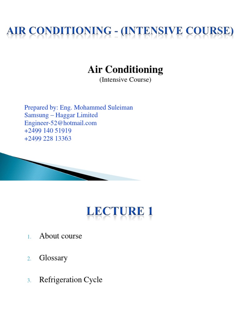 Air Conditioning: (Intensive Course) | PDF | Humidity | Air Conditioning