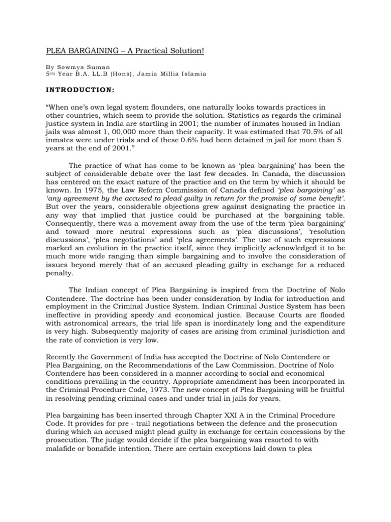 Plea Bargaining | Plea Bargain | Plea