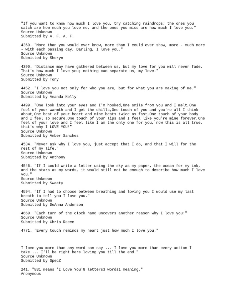 Love Quotes Format | PDF | Love