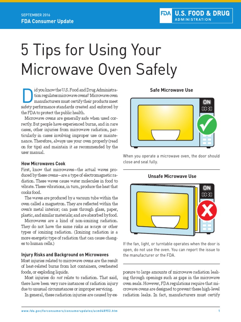 5 Tips For Using Your Microwave Oven Safely - 0916 | PDF | Ionizing ...