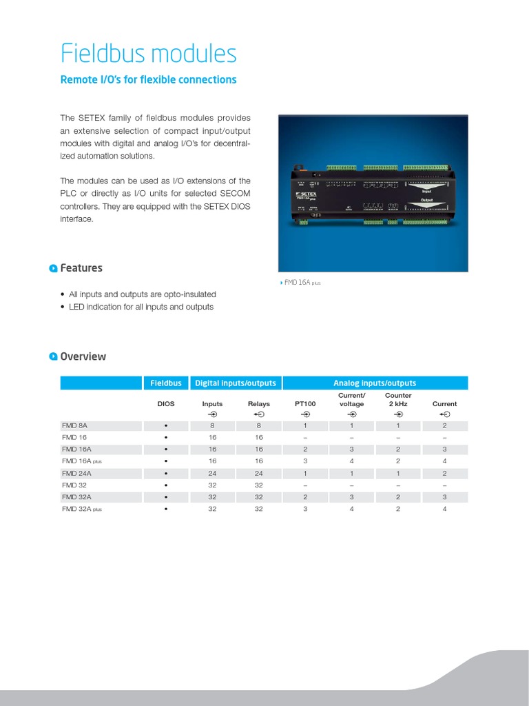 Fieldbus Modules: Remote I/O's For Flexible Connections | PDF