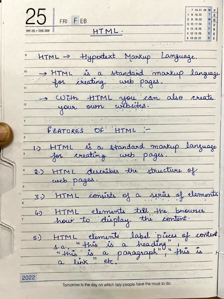 HTML Notes | PDF