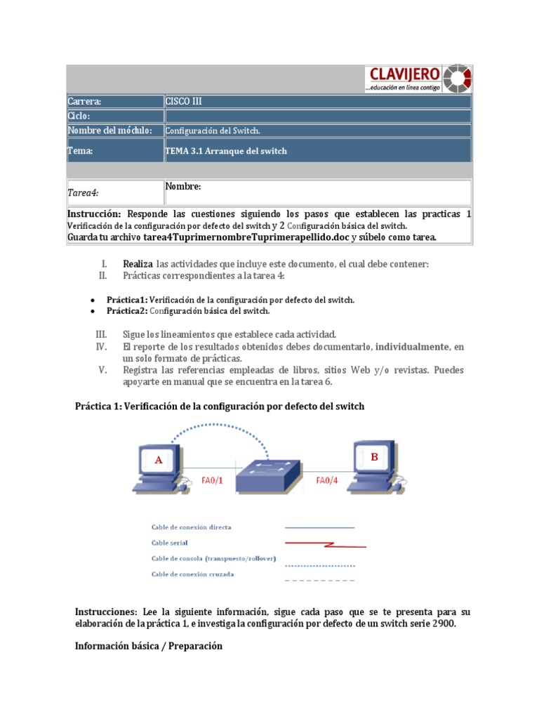 Configuración básica de un switch Cisco y verificación de su configuración predeterminada | PDF ...