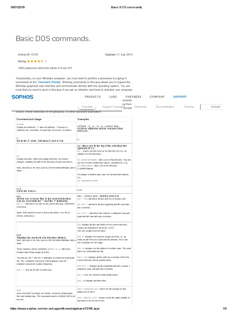 Basic_DOS_commands | PDF | Command Line Interface | Computer File