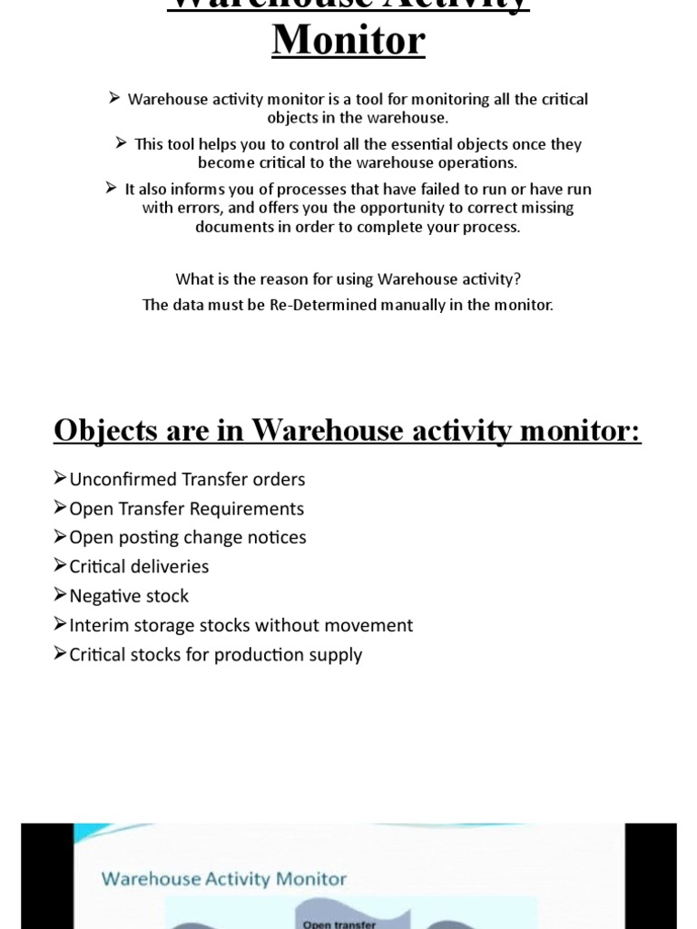 Warehouse Activity Monitor | PDF