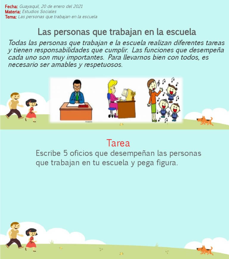 Personas Que Trabajan en Mi Escuela | PDF | Crecimiento personal y ...