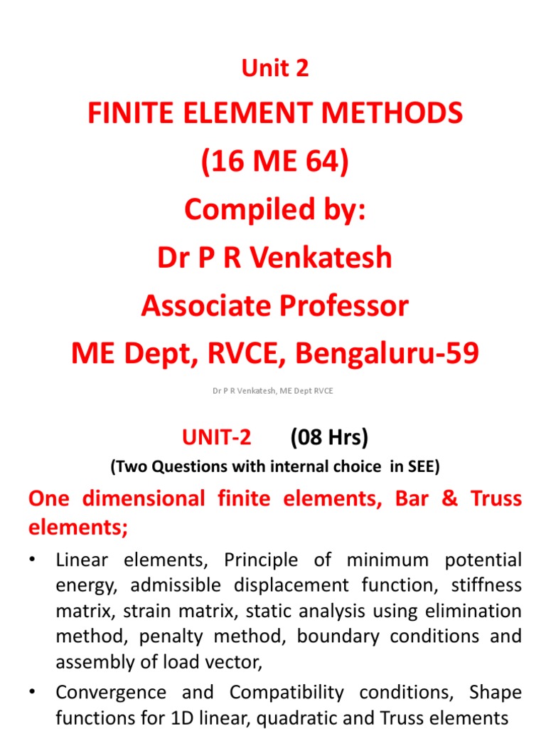 Unit 2 1-D Bar Element & Trusses | Download Free PDF | Finite Element ...