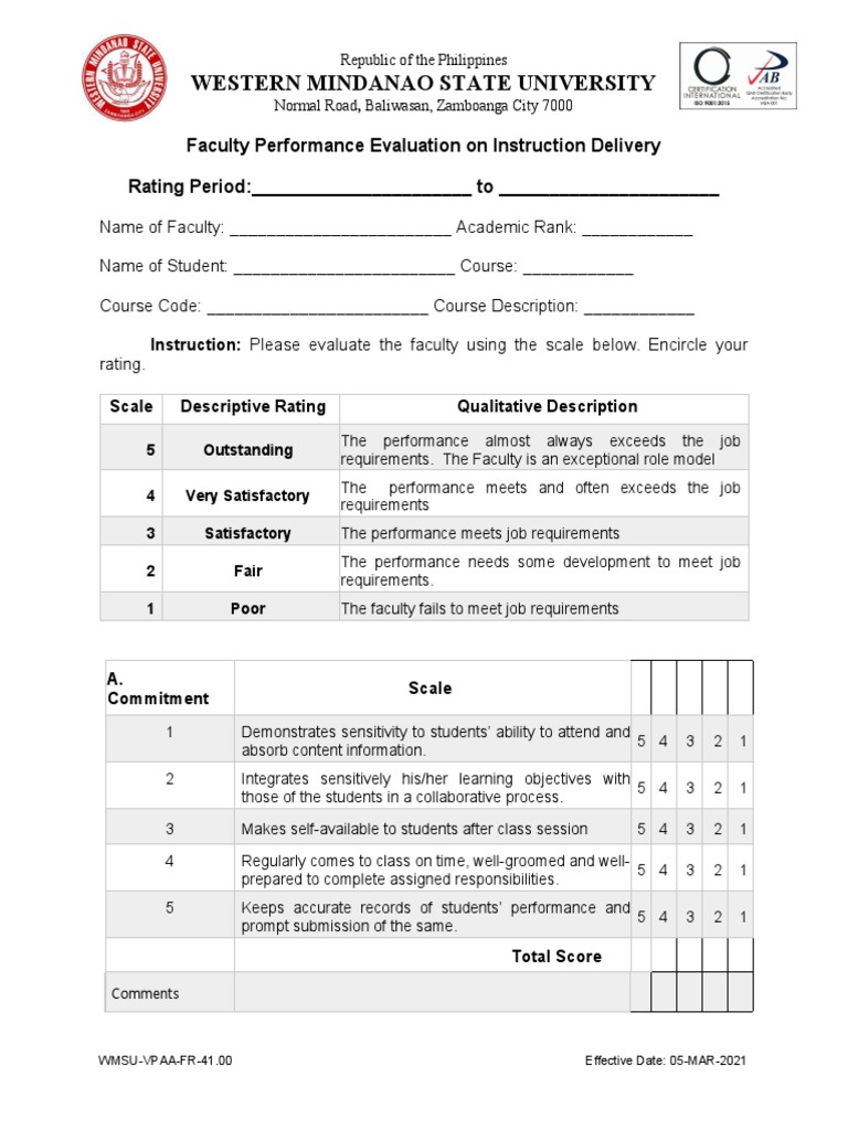 Western Mindanao State University | PDF | Educational Assessment | Learning