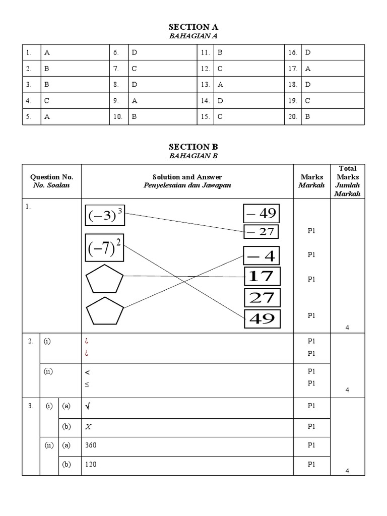 2skema Math Ting 1 | PDF