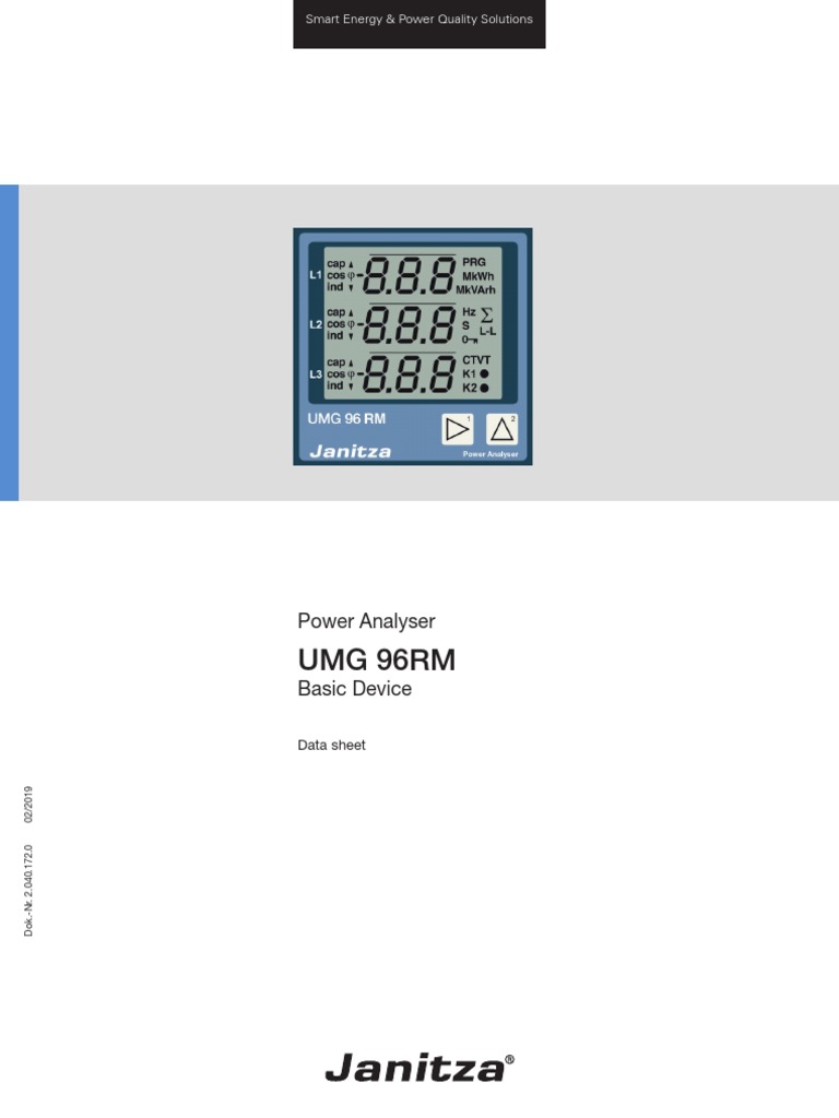 Janitza Datasheet-UMG96RM en | PDF | Mains Electricity | Power Supply