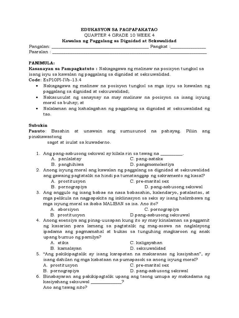 Esp G10 Q4 M4 | PDF