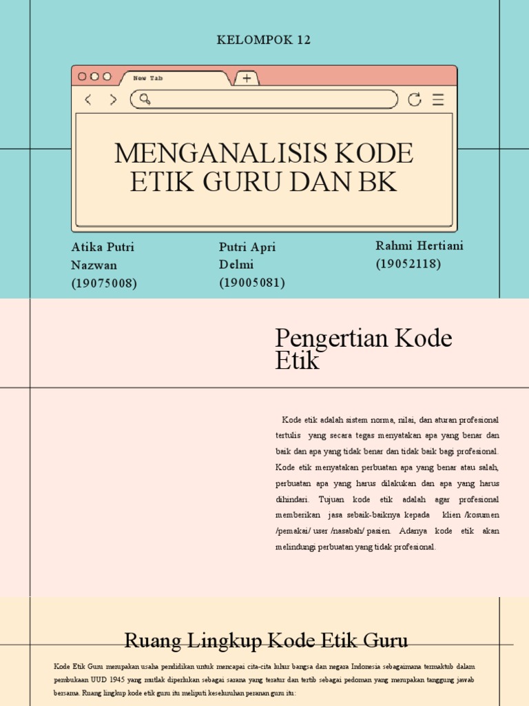 Kelompok 12 BK Kode Etik Guru Dan BK | PDF