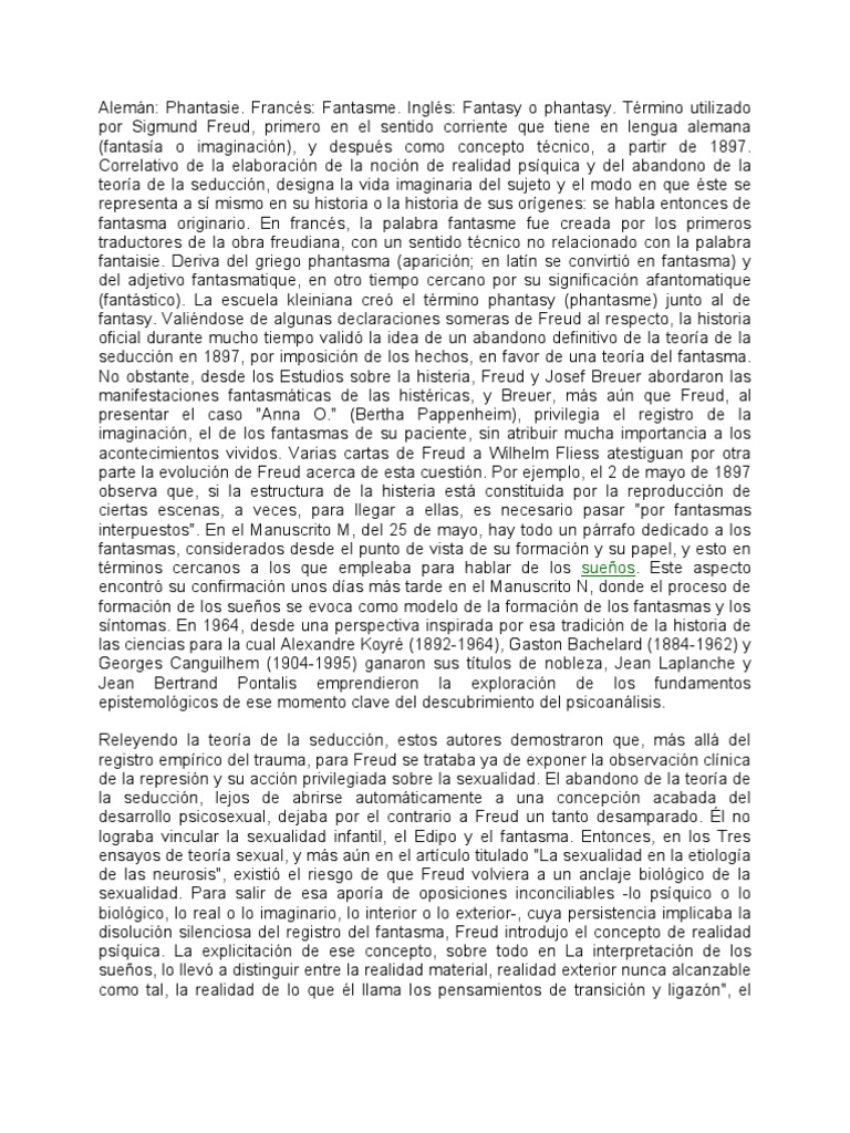 El Fantasma Psicoanálisis | PDF | Sigmund Freud | Mente inconsciente