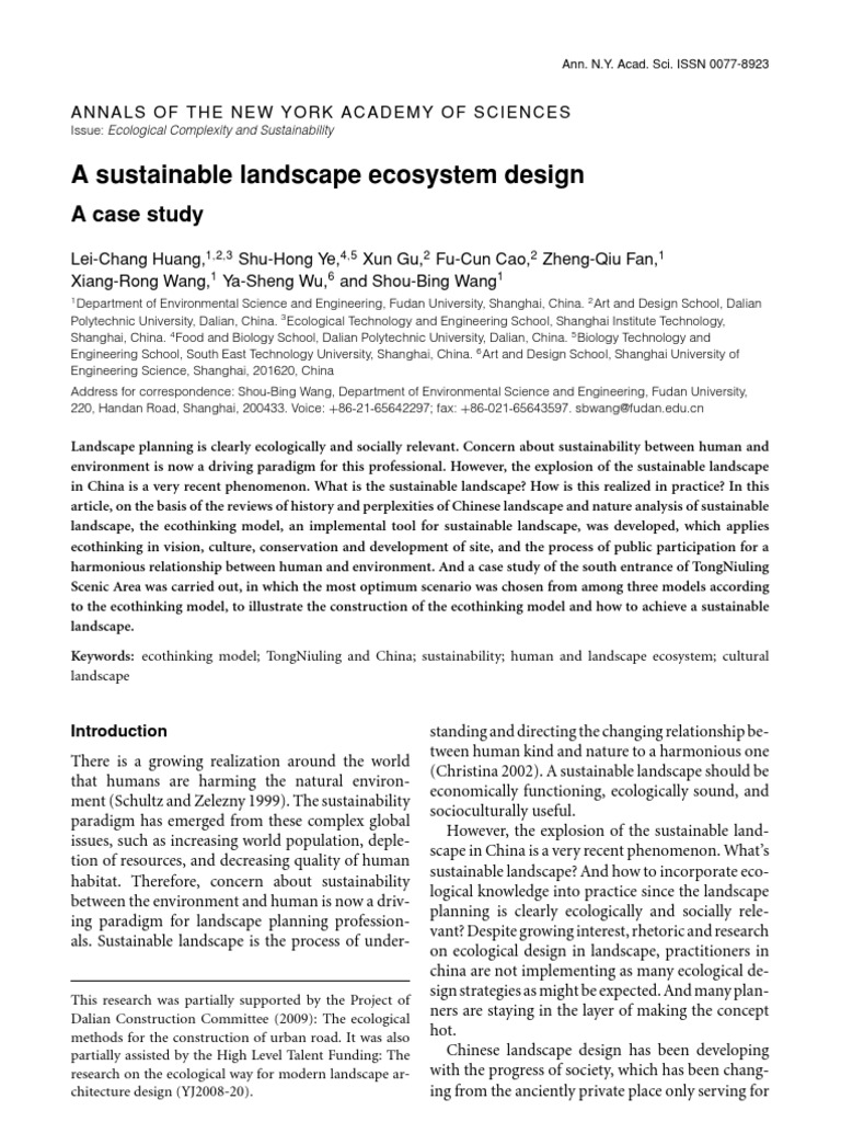 A Sustainable Landscape Ecosystem Design - Case Study | PDF ...