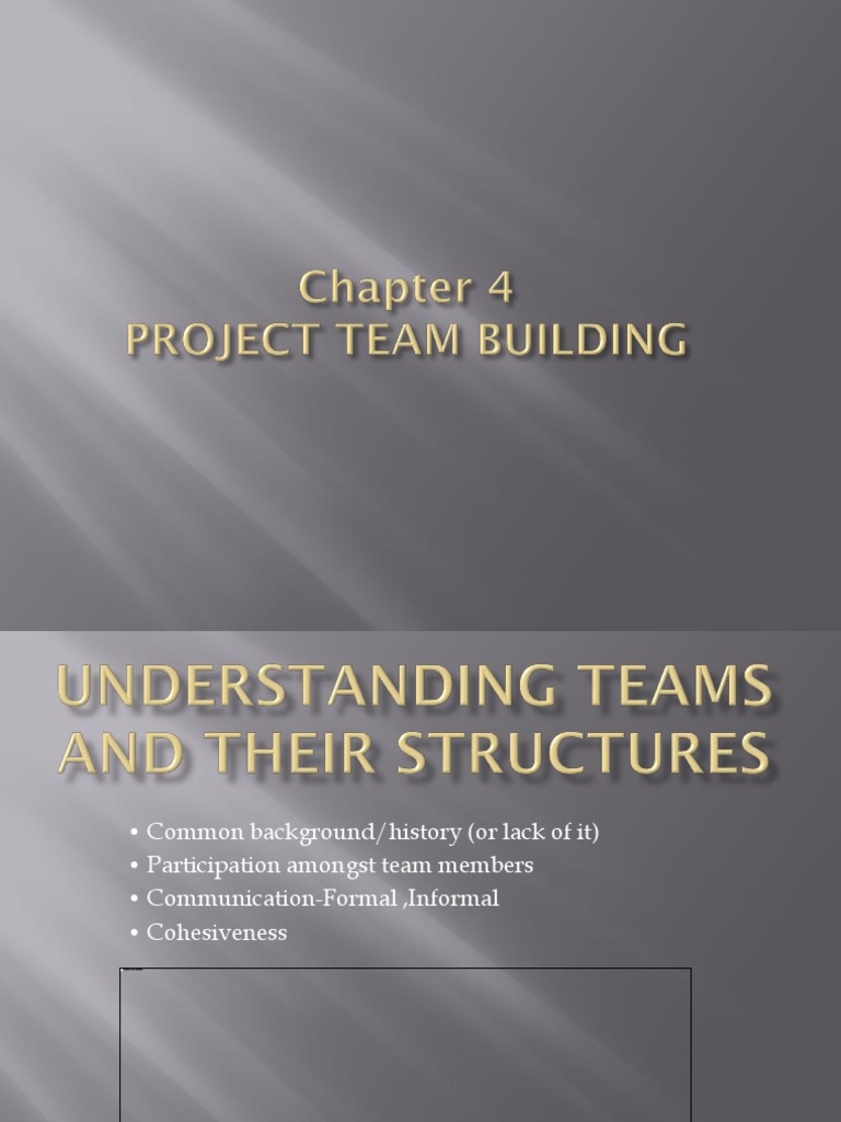 Project Team Management Ch-4 | PDF | Team Building | Consensus Decision ...