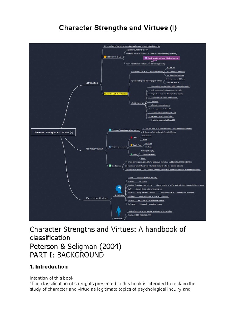 Character Strengths & Virtues Guide | PDF | Virtue | Psychology