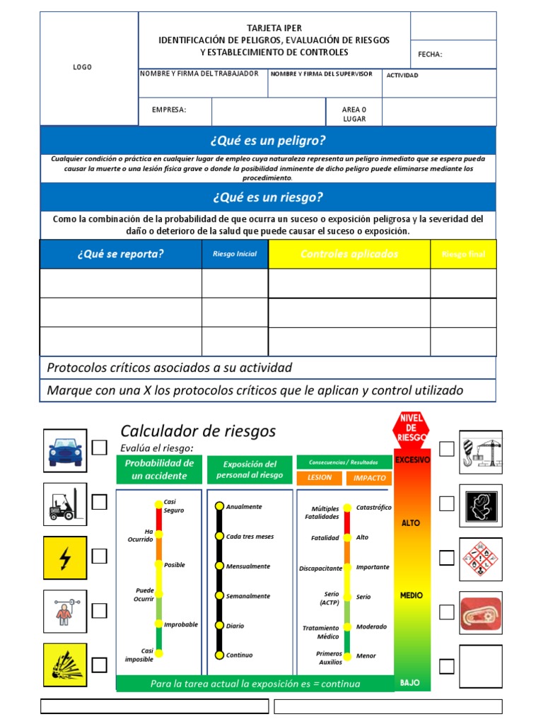 Tarjeta Iper | PDF | Riesgo | Ciencias de la Salud